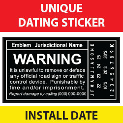 Unique Dating Sticker: Sign Installation Date Style