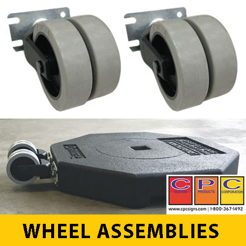Double Wheel Assembly for Portable Rubber Base